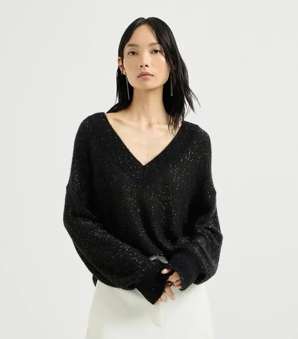 Brunello Cucinelli Embellished V-neck Sweater