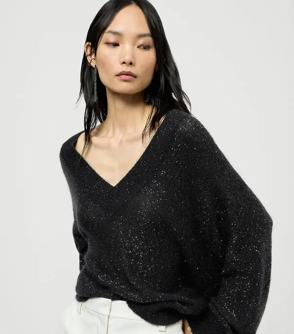 Brunello Cucinelli Embellished V-neck Sweater