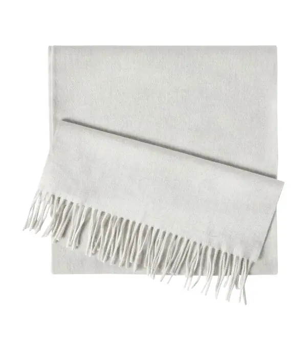 Brunello Cucinelli Cashmere Fringed Scarf - White