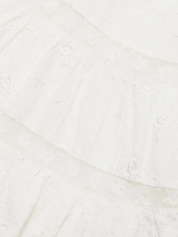 LoveShackFancy Solbina Embroidered Cotton A-line Minidress