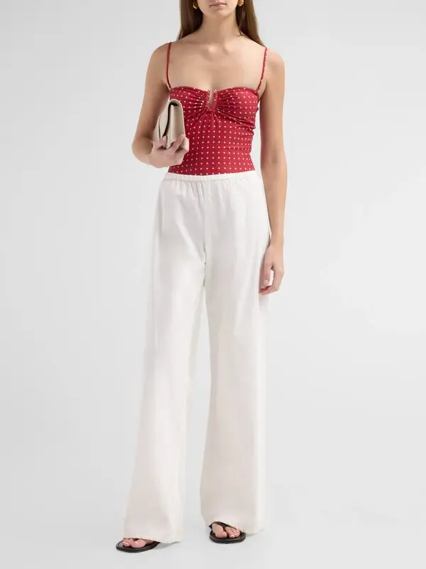NILI LOTAN Marlow Stretch-cotton Wide-leg Pants