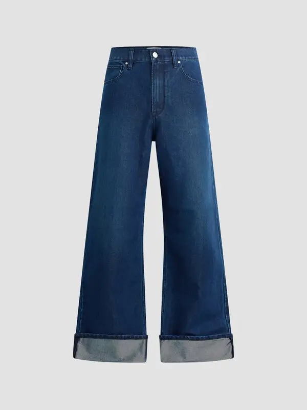 Hudson Jeans Luca Rolled-cuff Wide-leg Jeans