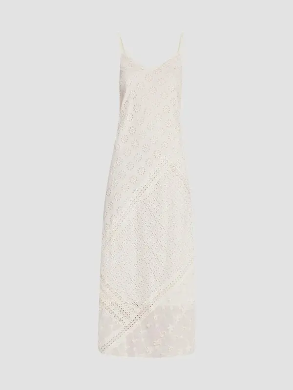 Johnny Was Gigi Eyelet-embroidered Cotton-blend Maxi Dress - White