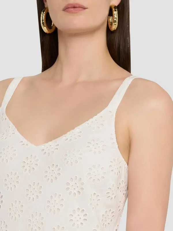 Johnny Was Gigi Eyelet-embroidered Cotton-blend Maxi Dress