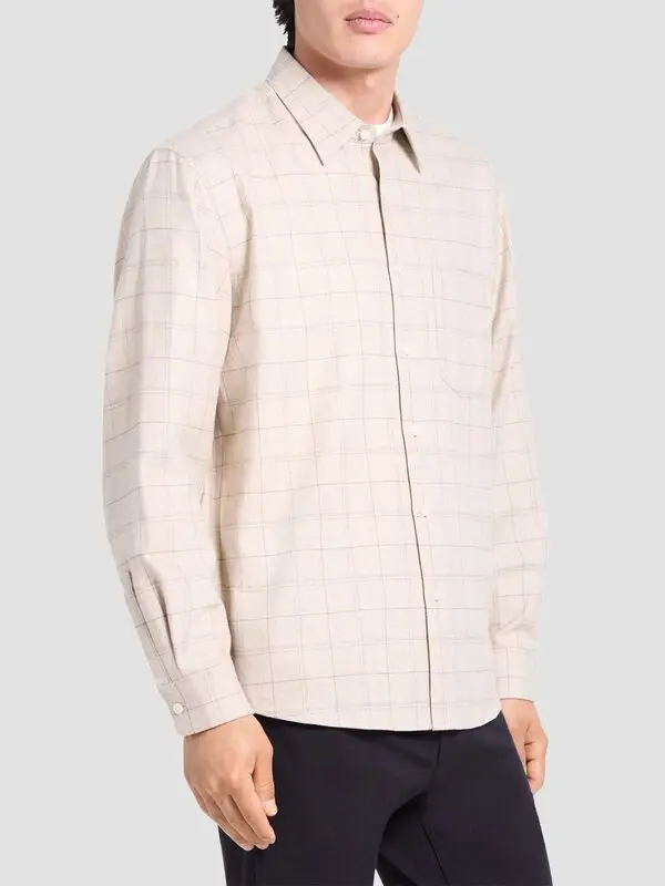 Theory Weekend Check Cotton Flannel Shirt