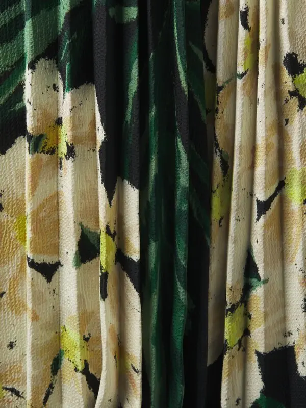 UNGARO Lester Floral Pleated Maxi Dress