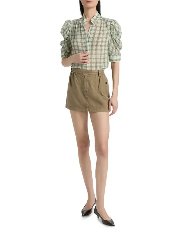 FRAME The Gillian Plaid Silk Top