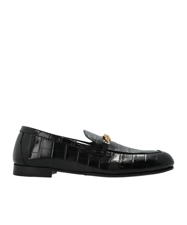 Versace Embossed Chain Detailed Loafers