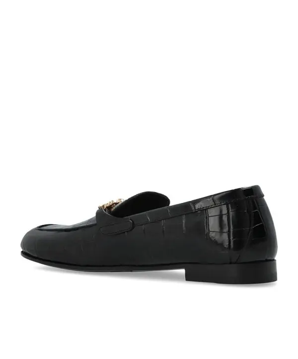 Versace Embossed Chain Detailed Loafers