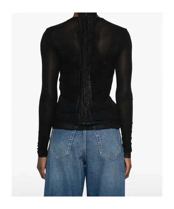 JEAN PAUL GAULTIER Sheer Logo Long-sleeve Top