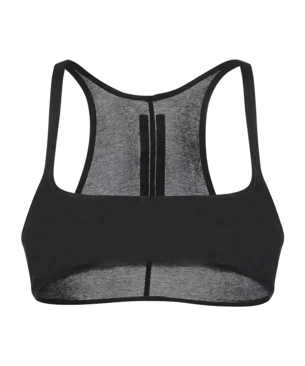 Rick Owens Sleeveless Crew Neck Solid Color Crop Top - Black