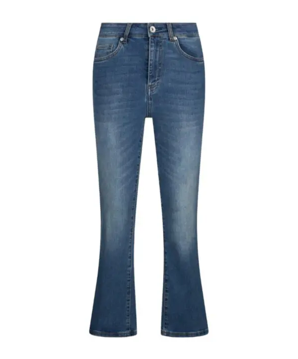 Liu Jo Cropped Flared Jeans - Deep Blue