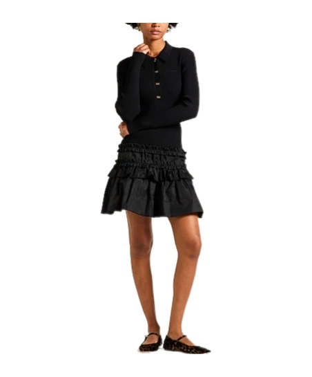 GANNI Solid Color Midi Dress