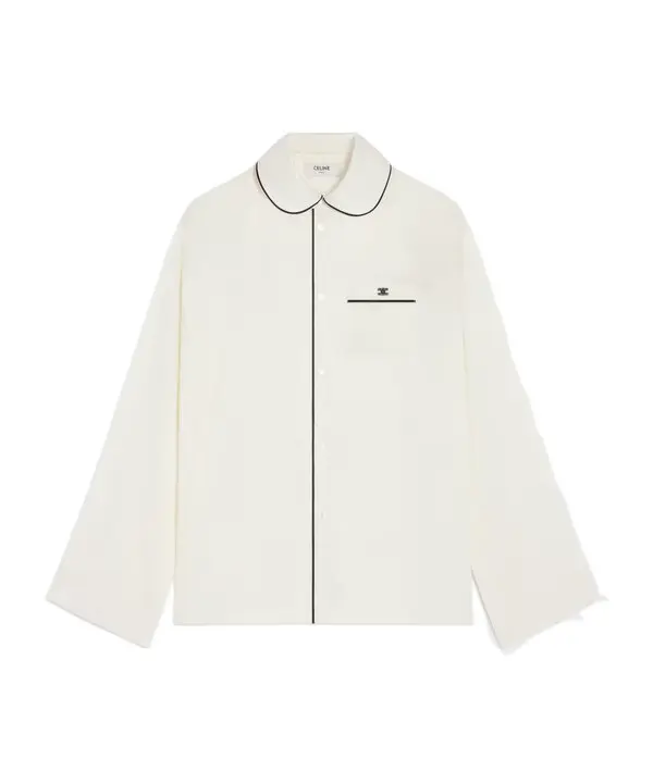 Celine Pyjama Shirt In Silk Satin