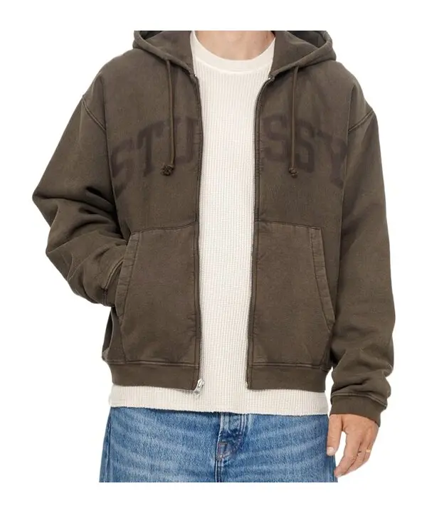 StÜssy Faded-graphic Zip-up Hoodie
