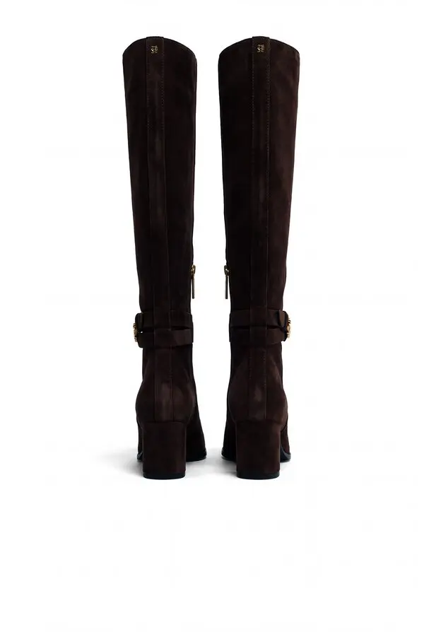 Holland Cooper Marlborough Mid Heel Knee Boot Suede