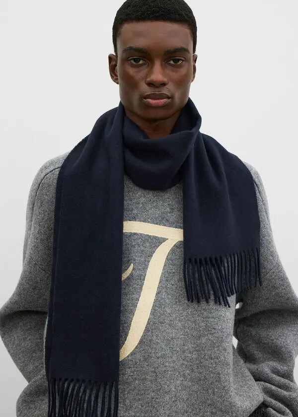 TOTEME Wool Scarf Navy