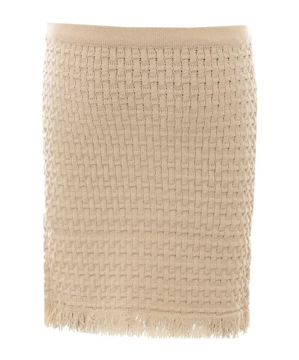 Liu Jo Fringed Knitted Skirt