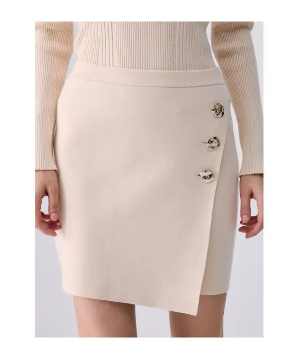 Liu Jo Buttoned Mini Knitted Skirt