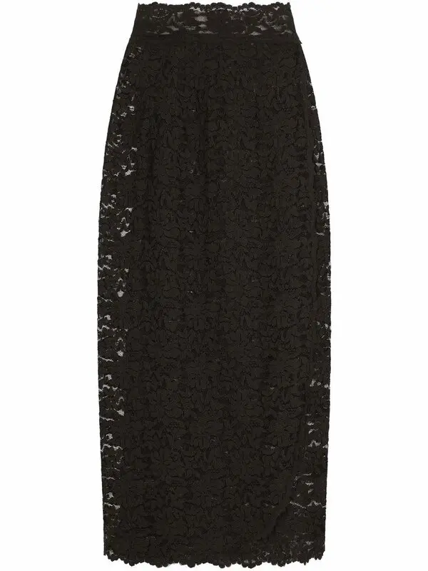 Dolce & Gabbana Sheer Lace Midi Skirt
