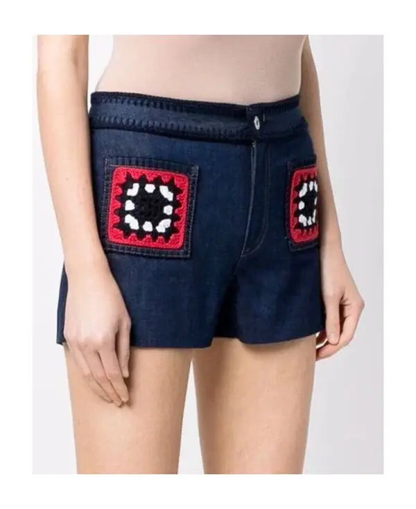 Miu Miu Patterned Denim Shorts