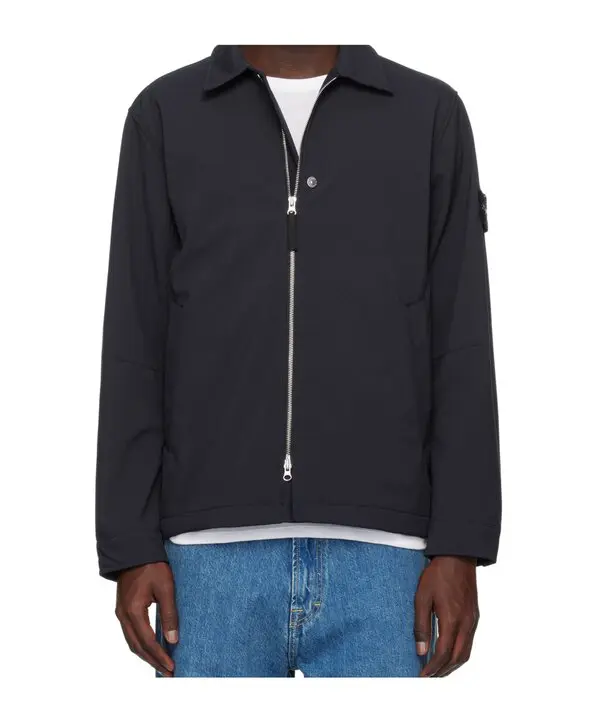 Stone Island Compass Patch Zip-up Jacket - Navy