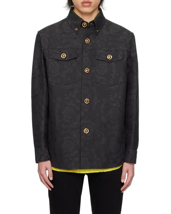 Versace Barocco Jacquard Buttoned Shirt Jacket