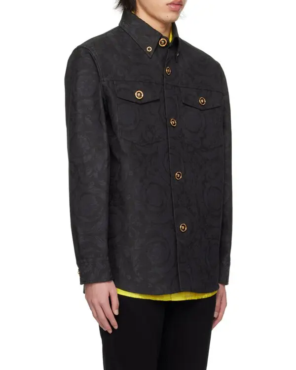 Versace Barocco Jacquard Buttoned Shirt Jacket