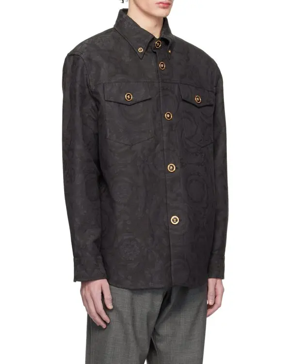 Versace Barocco Jacquard Buttoned Shirt Jacket