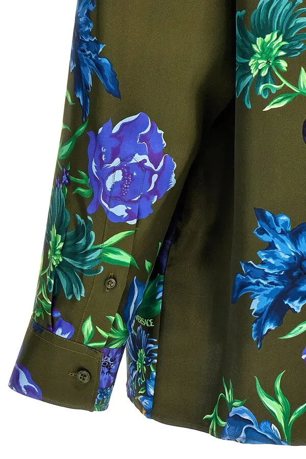Versace Floral Printed Button-up Shirt