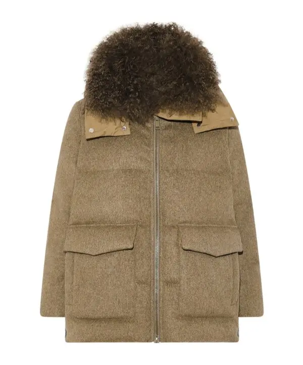 YVES SALOMON Cashmere Hooded Coat - Khaki