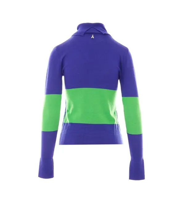 Patrizia Pepe Color-block Slogan Turtleneck Sweater
