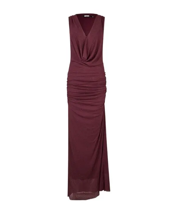 ROTATE BY BIRGER CHRISTENSEN Maxi Halterneck Dress - Dark Red