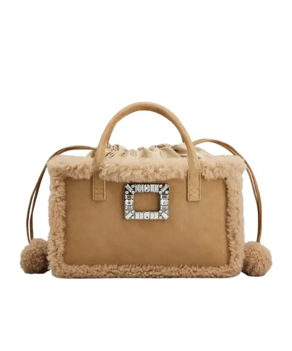 ROGER VIVIER Viv Skate Shearling Tote Bag