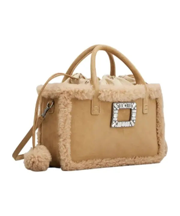 ROGER VIVIER Viv Skate Shearling Tote Bag