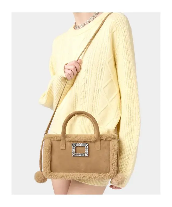 ROGER VIVIER Viv Skate Shearling Tote Bag