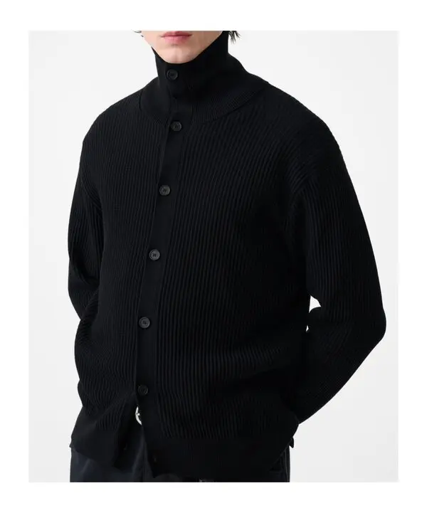 Studio Nicholson Ribbed High Neck Cardigan