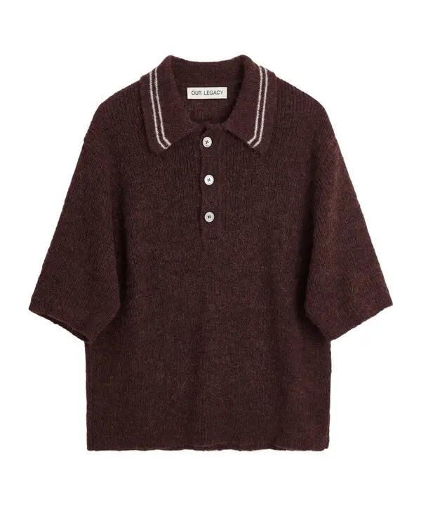 Our Legacy Traditional Knitted Polo Shirt - Black