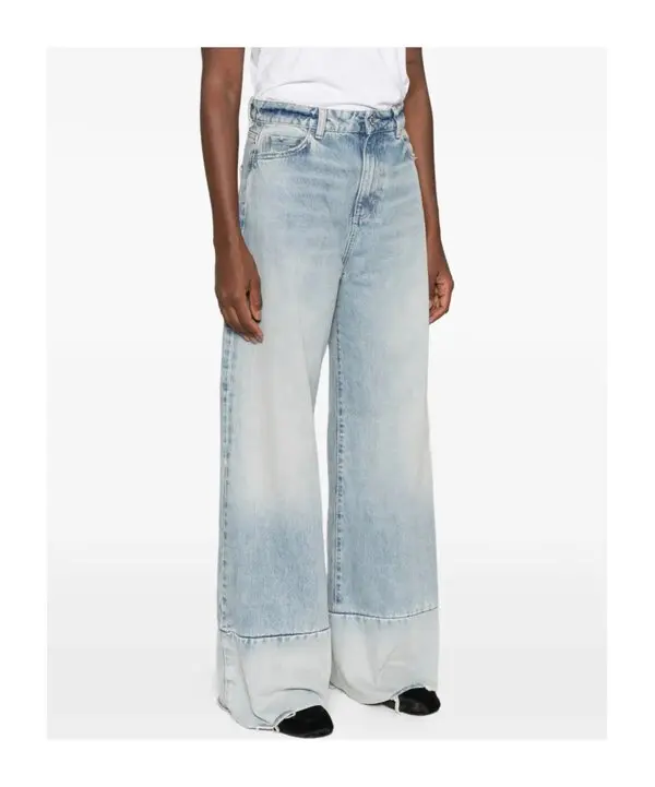 ICON DENIM LOS ANGELES Wide-leg Raw-cut Jeans