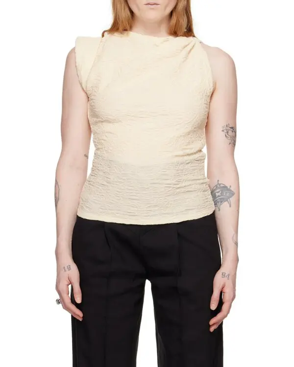 Isabel Marant Étoile Crinkled Asymmetric Jersey Top - White