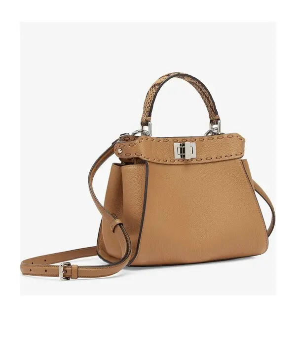 Fendi Cappuccino-colored Selleria Bag With 220hand-sewn Stitches