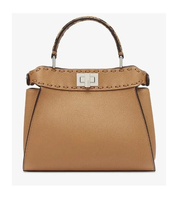 Fendi Cappuccino-colored Selleria Bag With 220hand-sewn Stitches