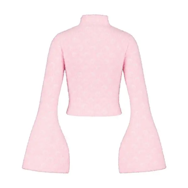 MARINE SERRE Fluffy Moon Jacquard Knit Turtleneck Sweater
