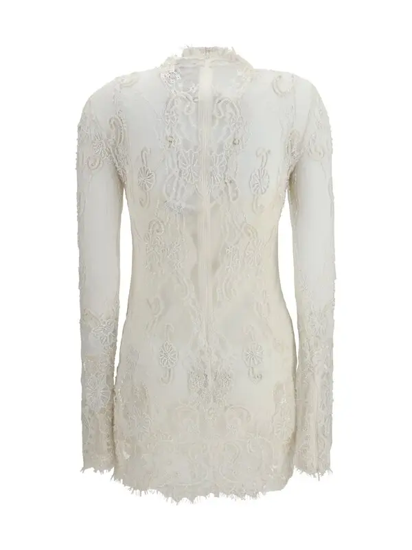 Blumarine Embroidered Lace Mini Dress