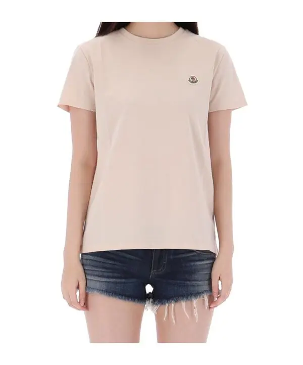 Moncler Logo Patch Short-sleeve T-shirt - Pink