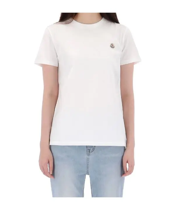 Moncler Logo Patch Short Sleeve T-shirt - White