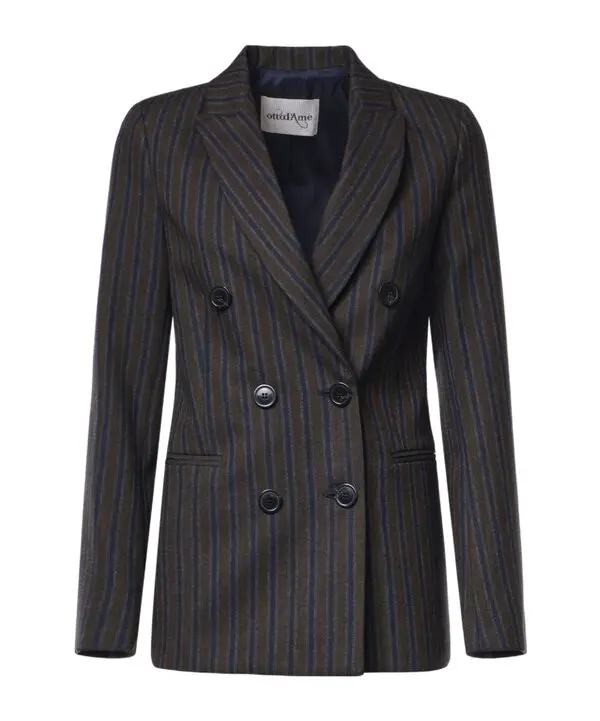 OTTOD'AME Striped Double-breasted Blazer