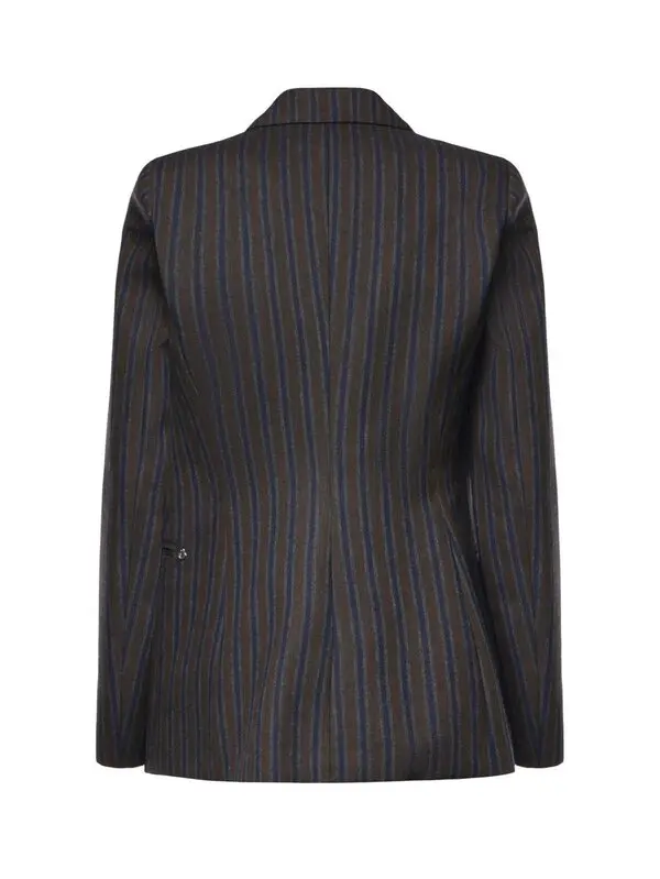OTTOD'AME Striped Double-breasted Blazer