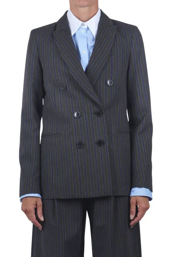 OTTOD'AME Striped Double-breasted Blazer