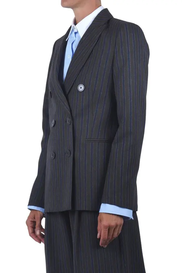 OTTOD'AME Striped Double-breasted Blazer